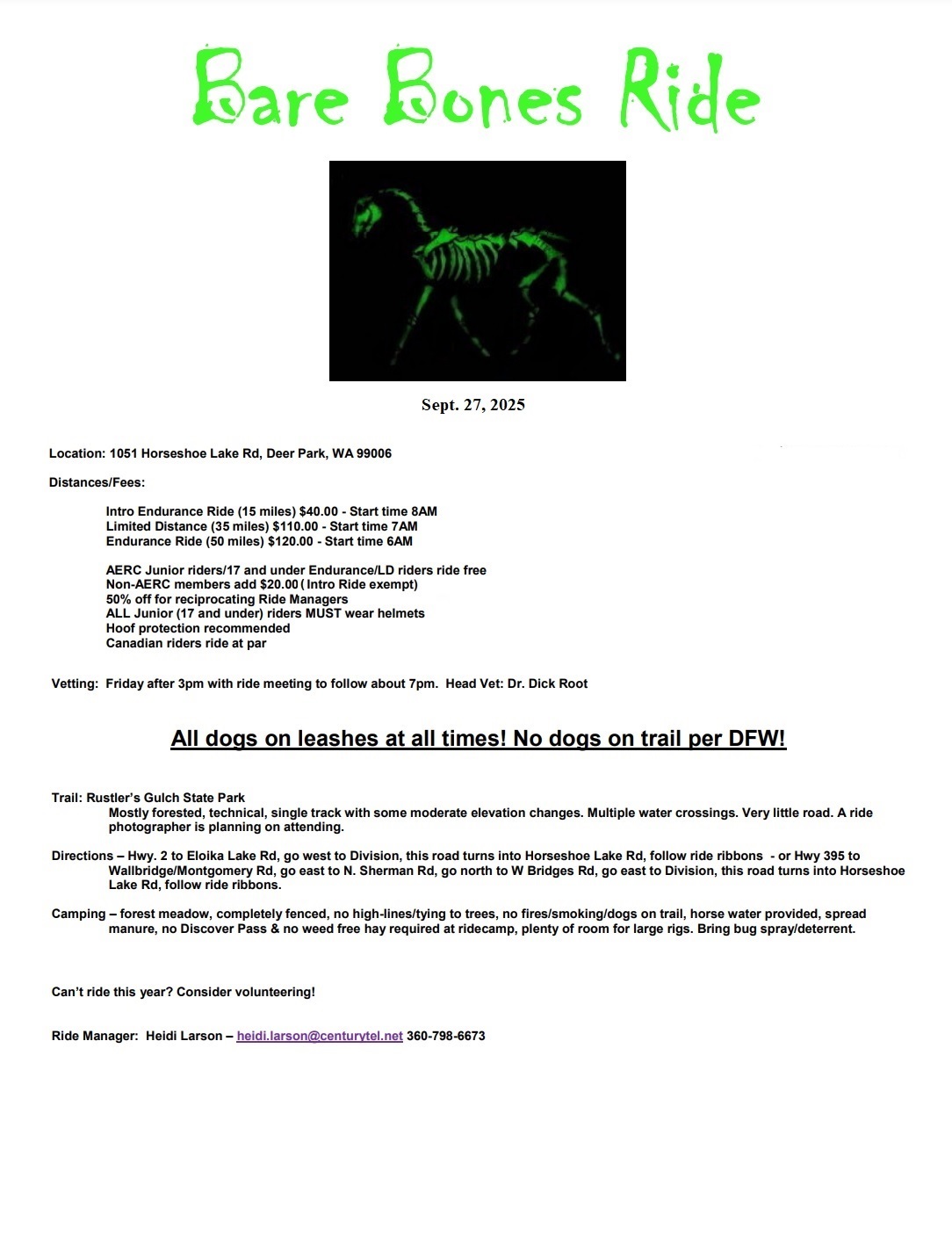 Pacific Northwest Endurance Rides. Ride Calendar